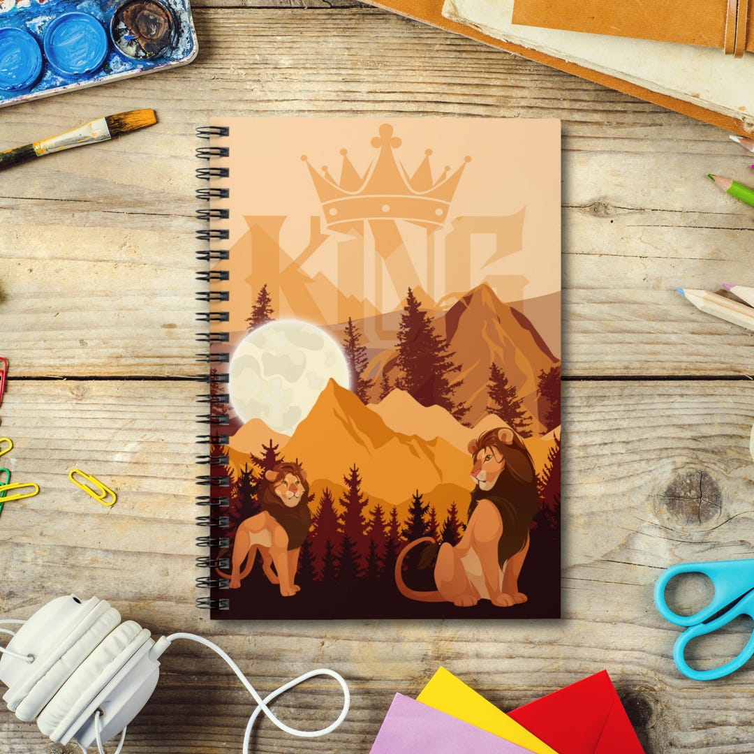 Majestic Lion Spiral Notebook Ruled Line, Perfect for Journaling, Gifts ...