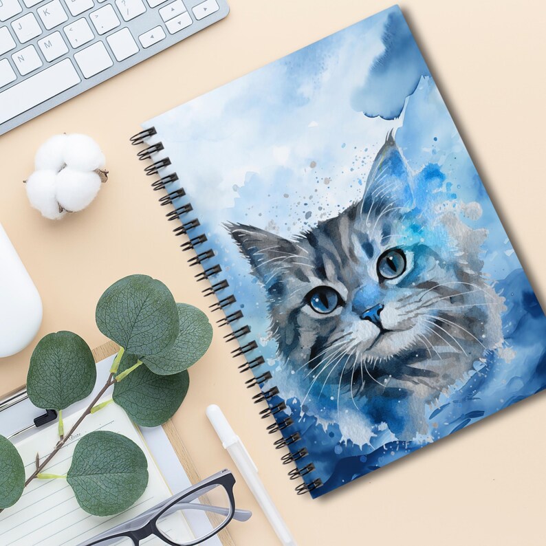 Cat Lover's Spiral Notebook, Cute Cat Journal, Gift for Cat Owners ...