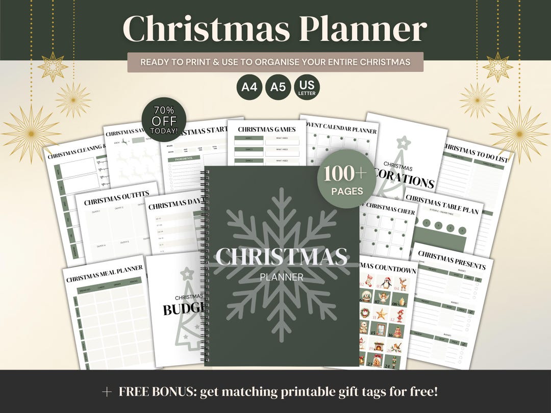 100+ Page Ultimate Printable Christmas Planner Bundle, Gift Tracker ...