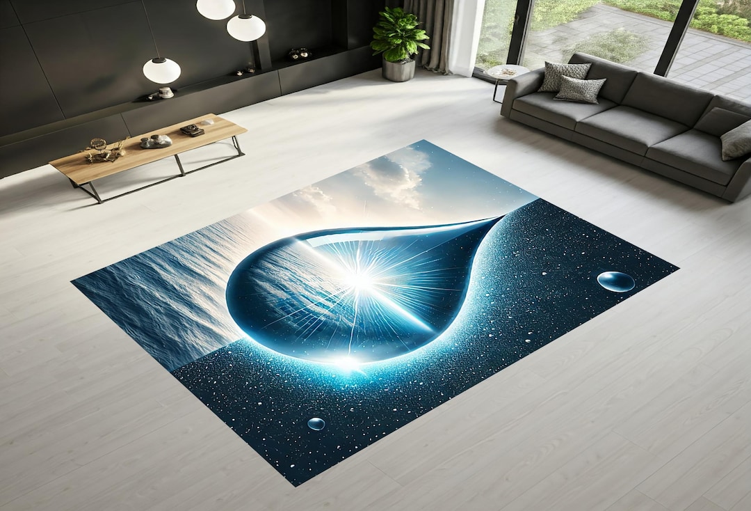 Ocean Rug, Space Rug, Water Drop Rug, 3D Rug, Home Decoration, Living ...
