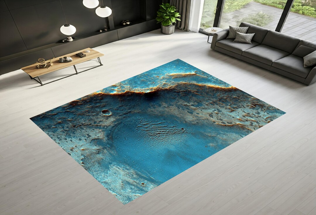 Mars Rug: Modern Abstract Space Rug, Digital Print - Etsy