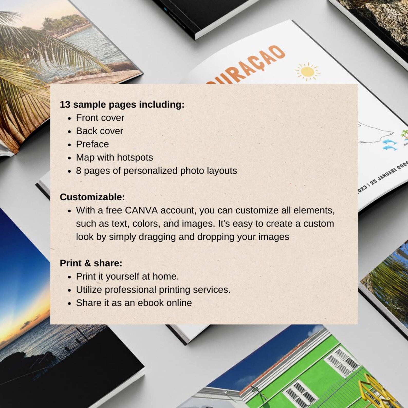 Assouline Photobook Template Curacao | Canva | Photobook Template - Etsy