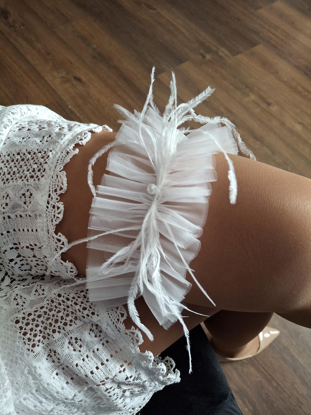 Wedding Thigh Garter for Bride Bridal Thigh Garter With Pearls Modern ...