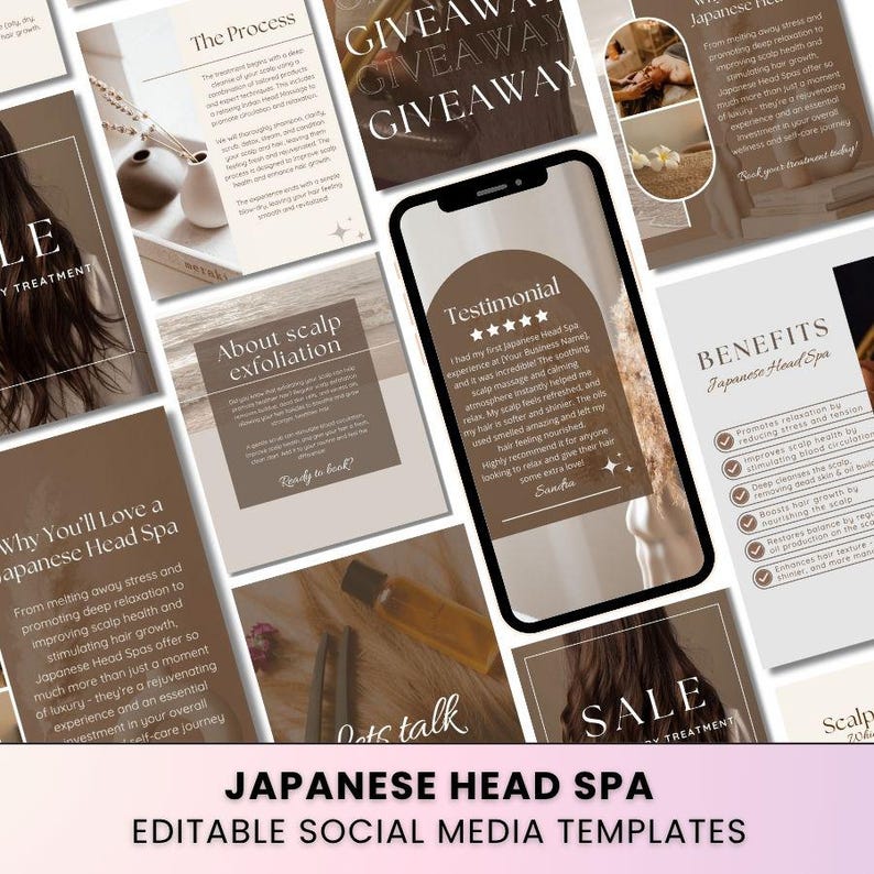 Japanese Head Spa Instagram Template Bundle: Beauty Business Social ...