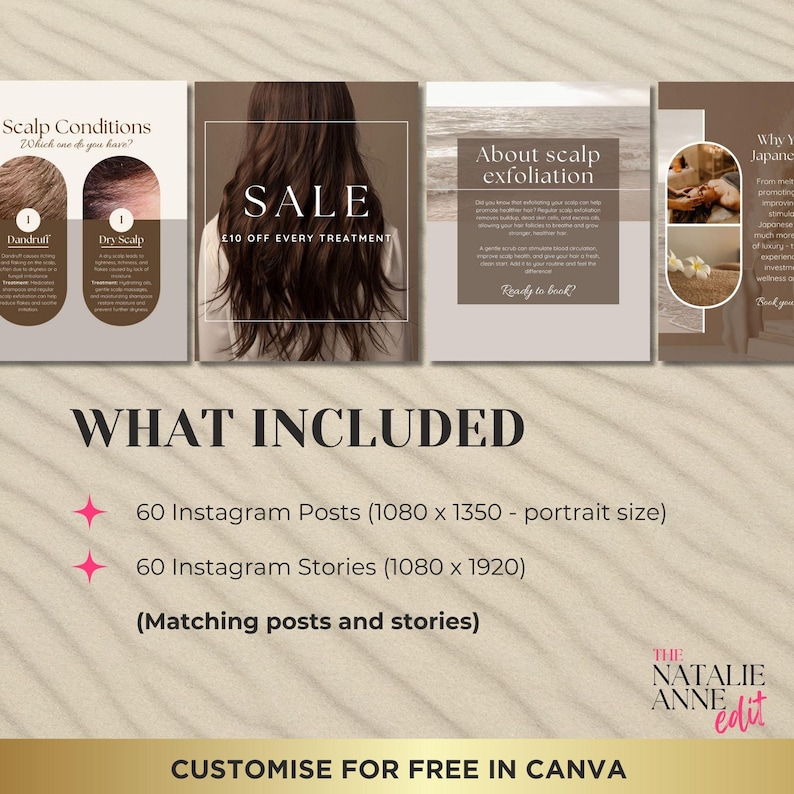 Japanese Head Spa Instagram Templates: 120 Customizable Posts & Stories ...