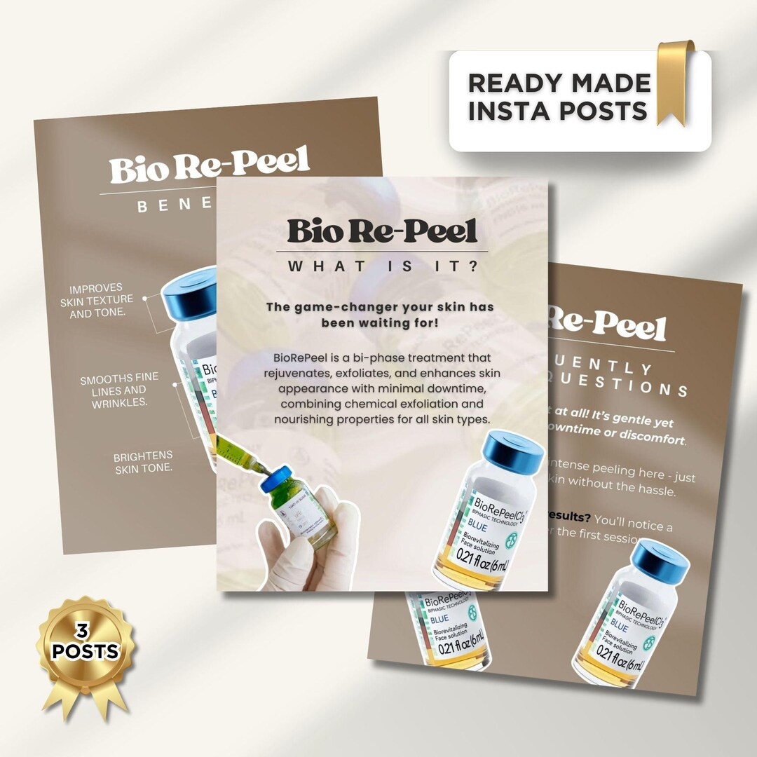 Bio Re-peel Instagram Posts: Skincare Specialist Social Media (digital ...
