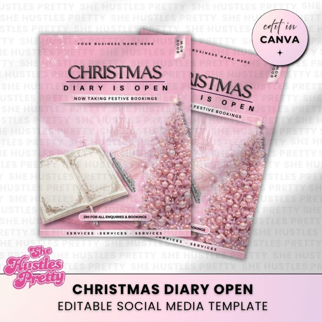 Christmas Diary Open: Beauty Social Media Template, Beauty Flyer ...