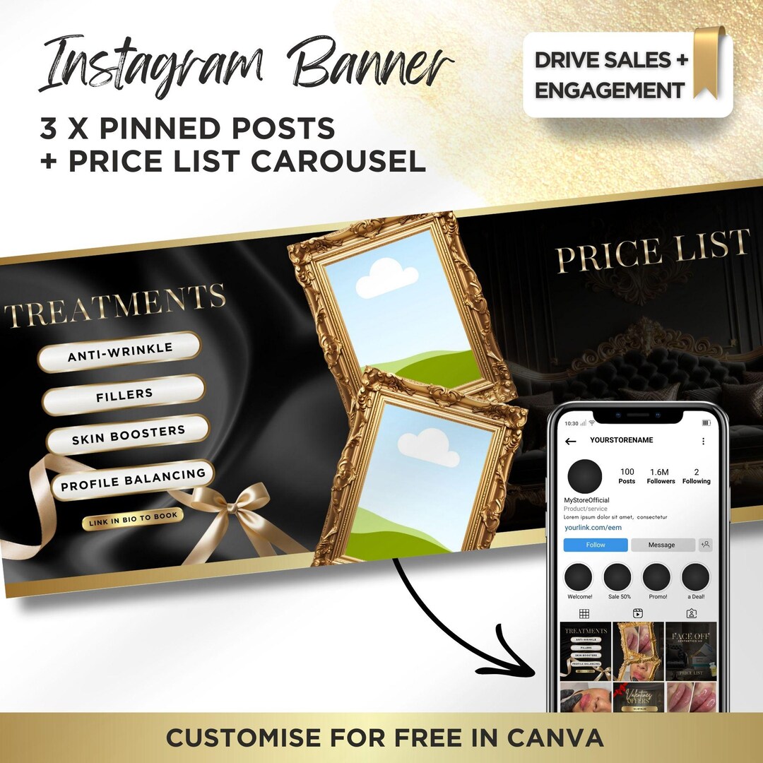 Beauty Professional Instagram Post Template: Pinned Carousel in Canva ...