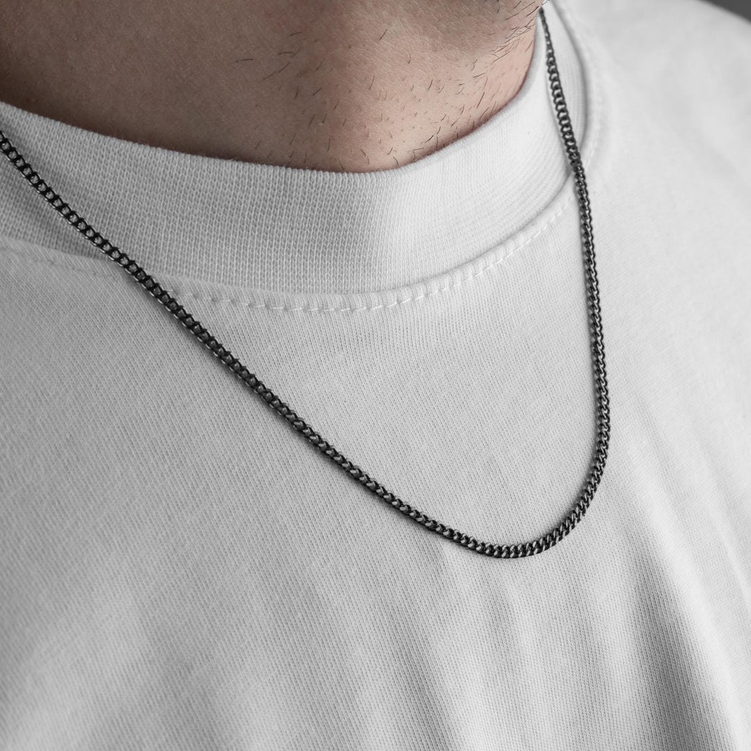 925k Sterling Silver Curb Chain, 2mm Curb Chain for Men, Connell Style ...