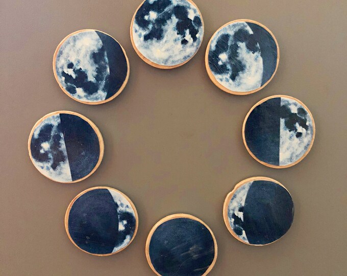 Wooden Moon Phase Magnets / Lunar Cycle / Kids Moon Club / Montessori ...