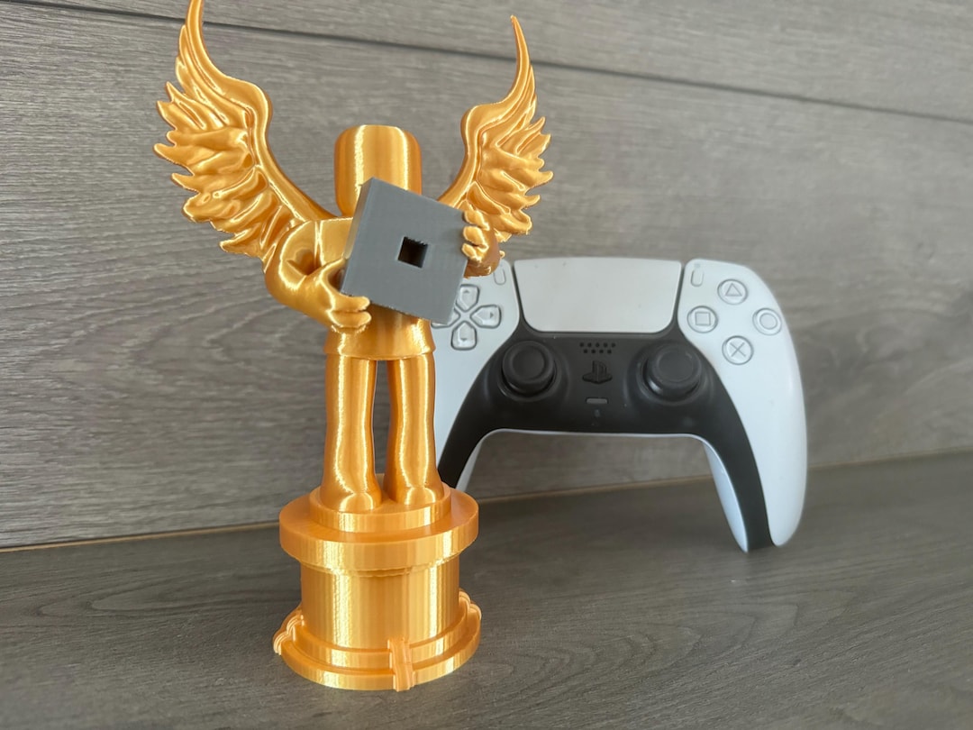 Golden Winged Gamer Trophy Bloxy Award for Gaming Enthusiasts 3D ...