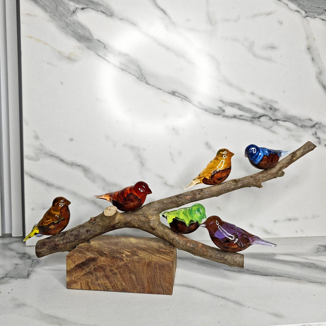 Bird Family Statue, Epoxy Bird Statue, Home Decoration, Gift for Family ...