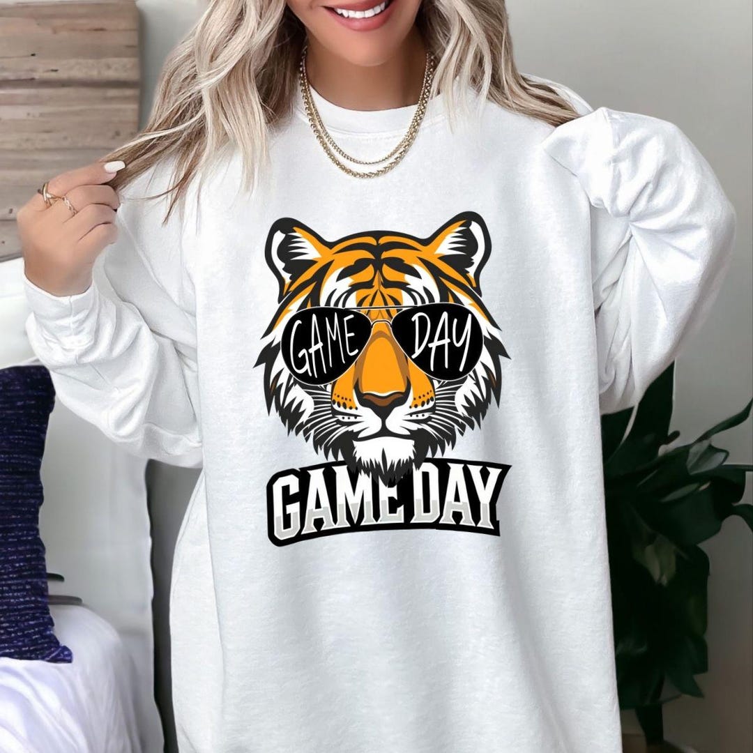 Game Day Tigers Mascot Comfort Colors® Sweatshirt, Cute Game Day ...