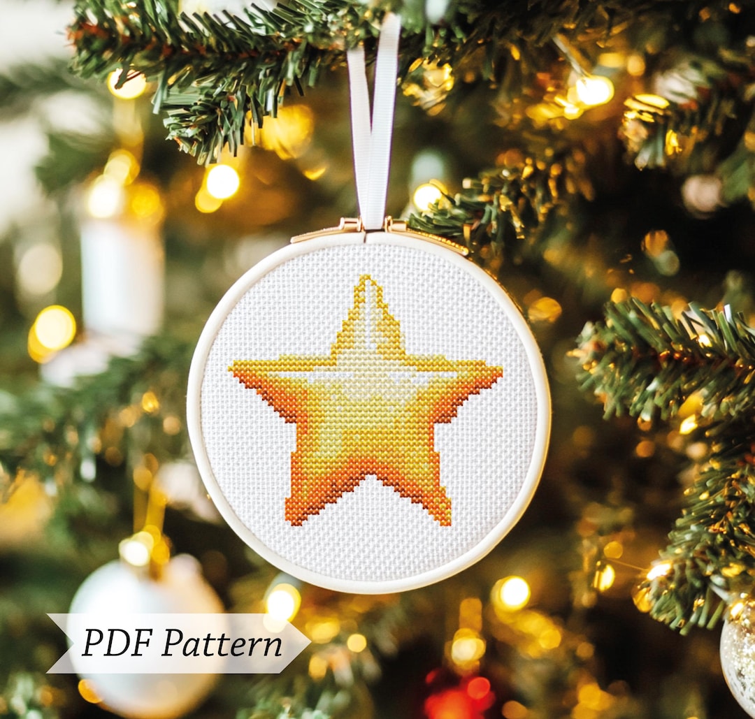 Christmas Star Cross Stitch Pattern PDF - Digital Download - Etsy