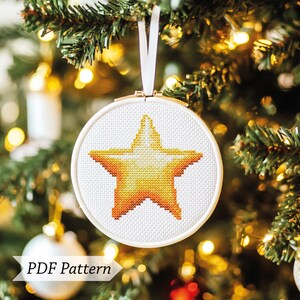 Christmas Star Cross Stitch Pattern PDF - Digital Download - Etsy