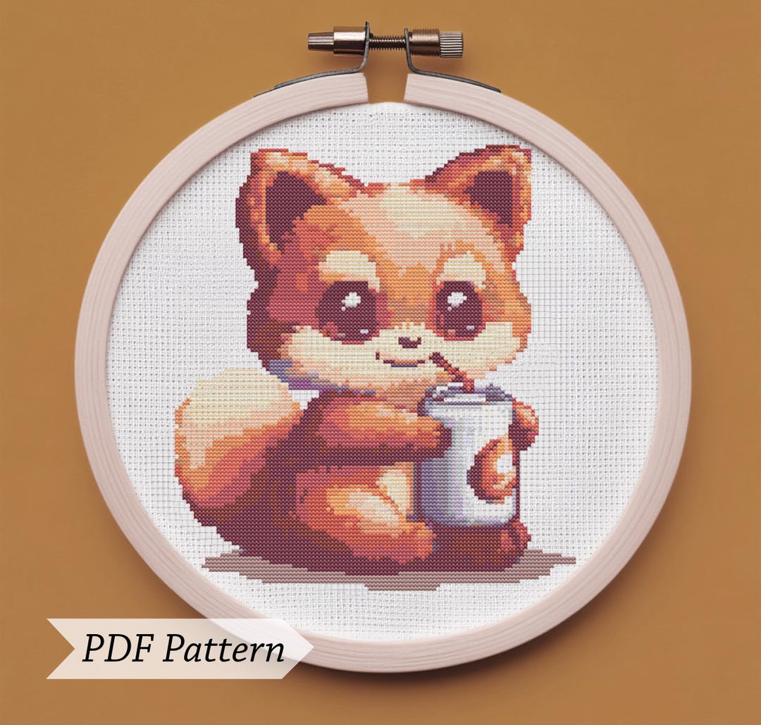 Tanuki Japanese Raccoon Dog Cross Stitch Pattern PDF - Digital Download ...