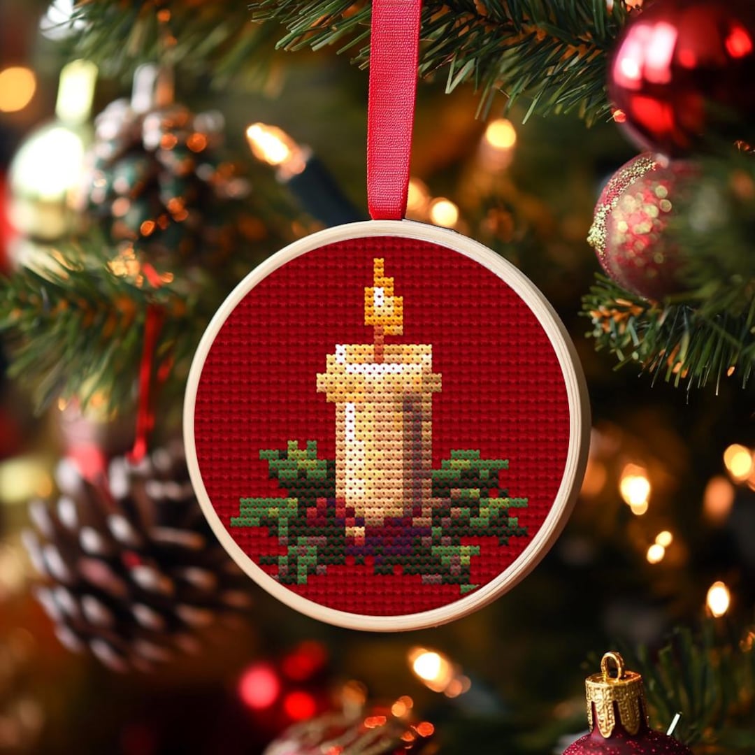 Christmas Candle Cross Stitch Pattern PDF - Digital Download - Etsy