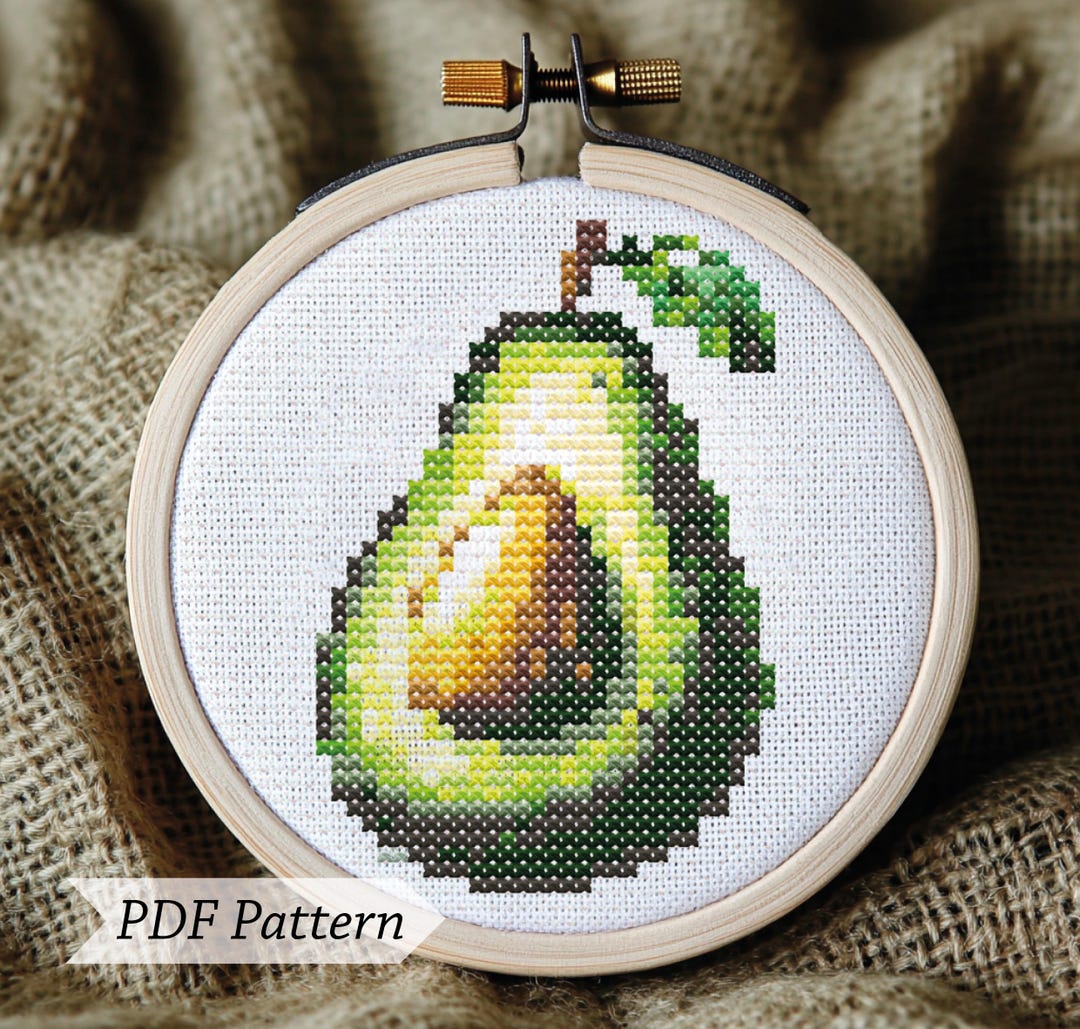 Avocado Cross Stitch Pattern PDF - Digital Download - Etsy