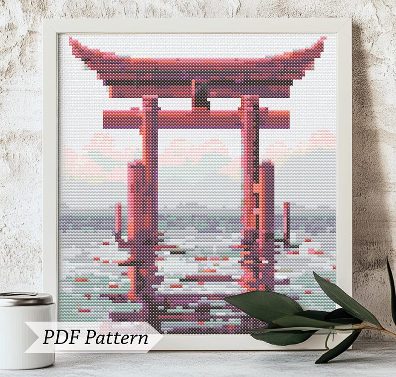 Japanese Torii Cross Stitch Pattern PDF - Digital Download - Etsy