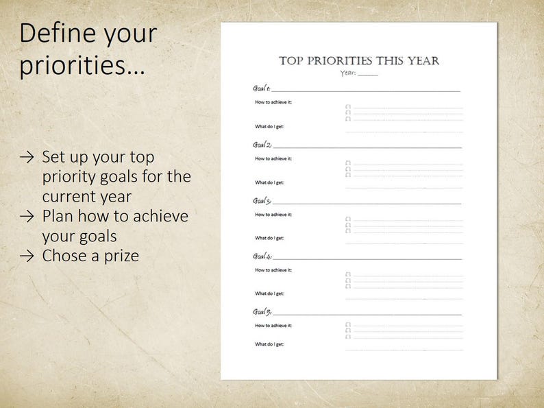 Ultimate Goal Setting & Review Digital Template - Etsy