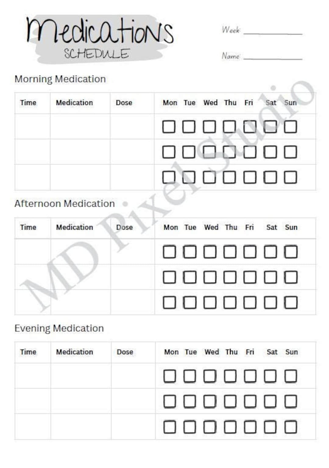 Medication Planner, Medication Schedule, Medication Log, Medication ...
