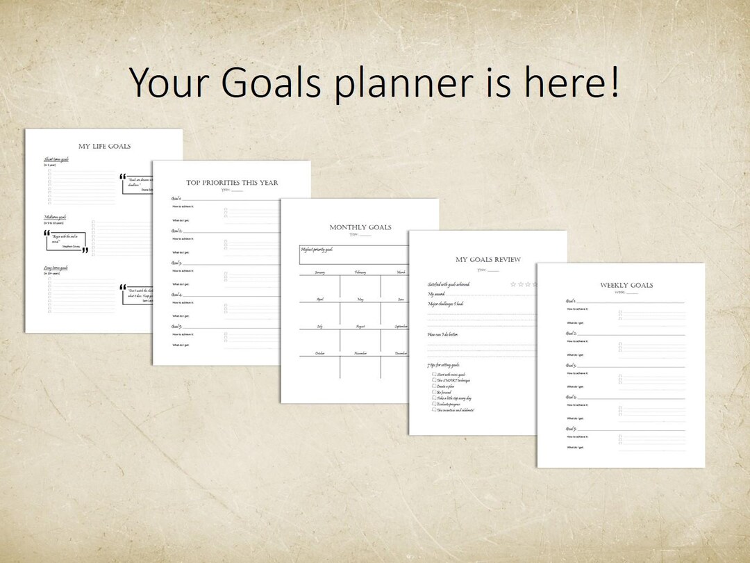 Ultimate Goal Setting & Review Digital Template - Etsy