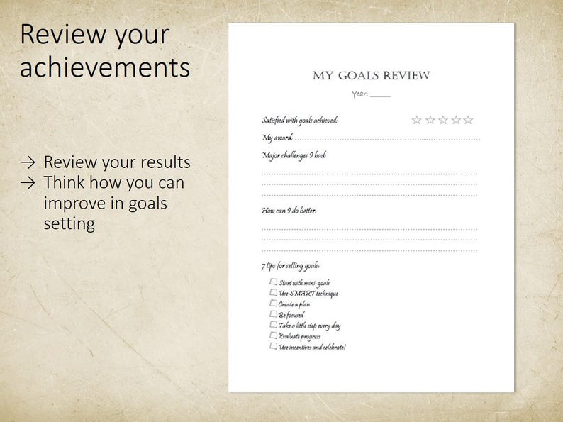 Ultimate Goal Setting & Review Digital Template - Etsy