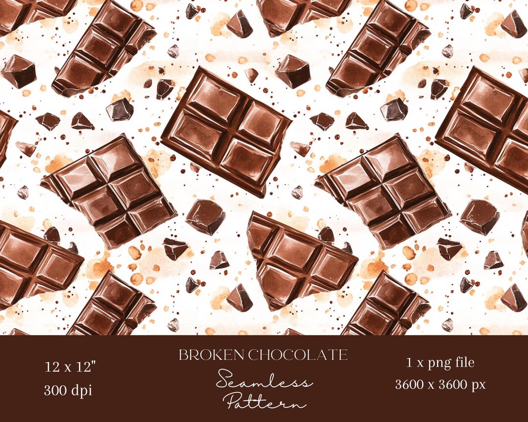 1x Broken Dark Chocolate Seamless Pattern Nautical Repeating File for ...