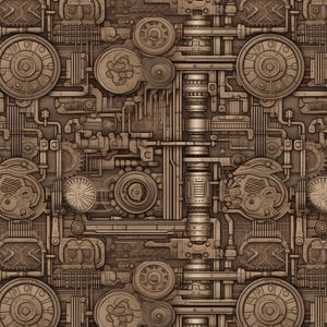 1x Seamless Steampunk Digital Paper Fabric Repeating Seamless Pattern ...
