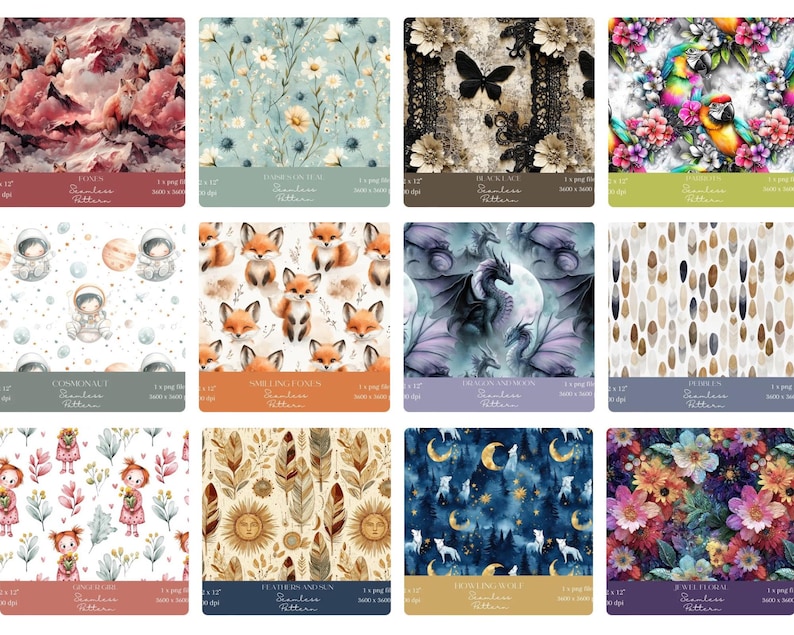 1600+ Seamless Pattern Bundle, Clip Art and Junk Journal Sets From My ...