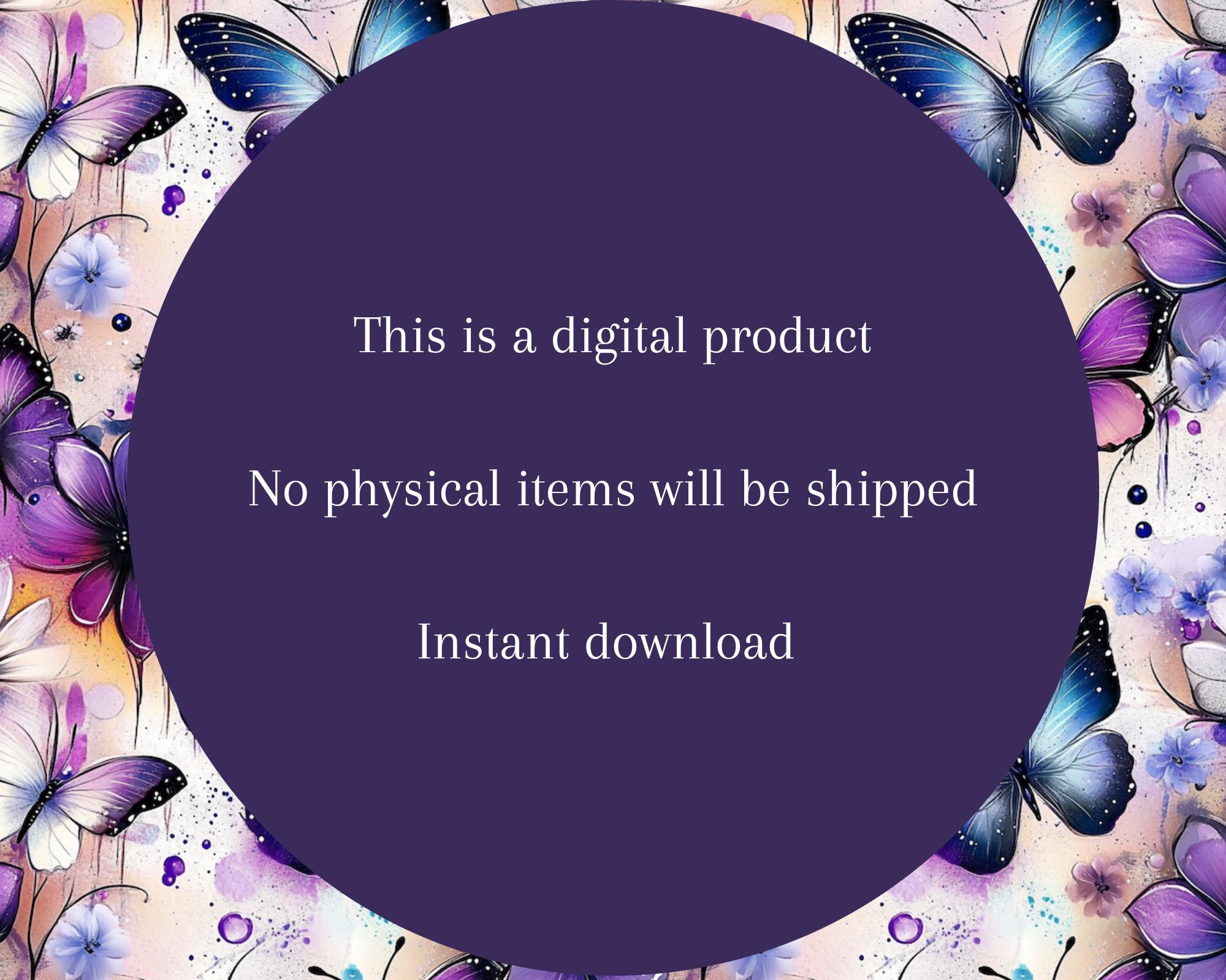 1x Blue Butterfly Seamless Pattern Scrapbooking Digital Paper Purple ...
