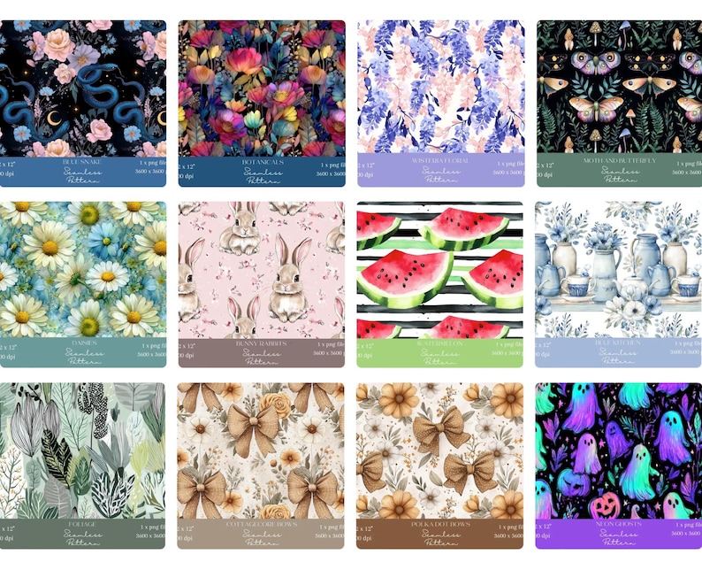 1600+ Seamless Pattern Bundle, Clip Art and Junk Journal Sets From My ...