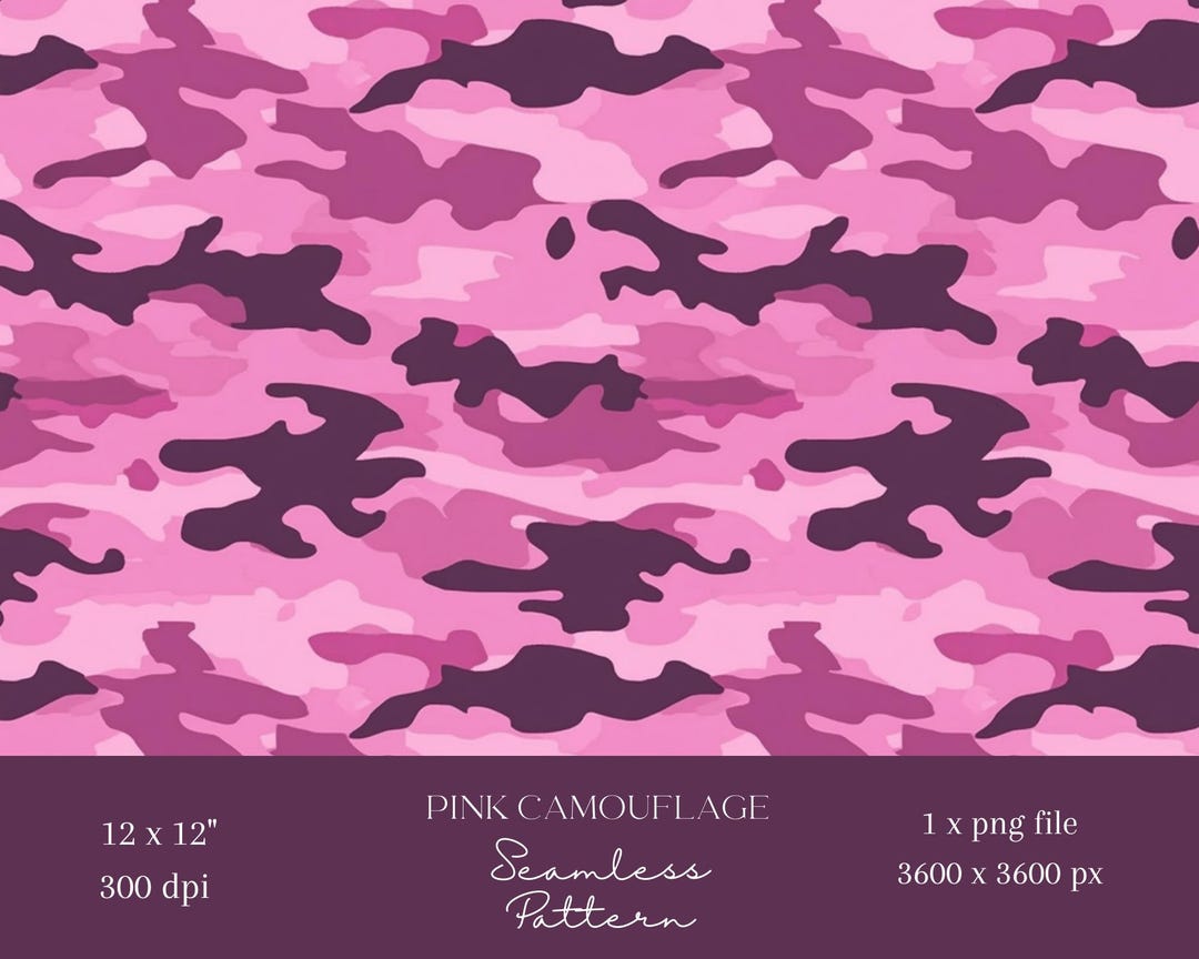 1x Pink Camouflage Digital Paper Fabric Seamless Pattern Scrapbooking ...