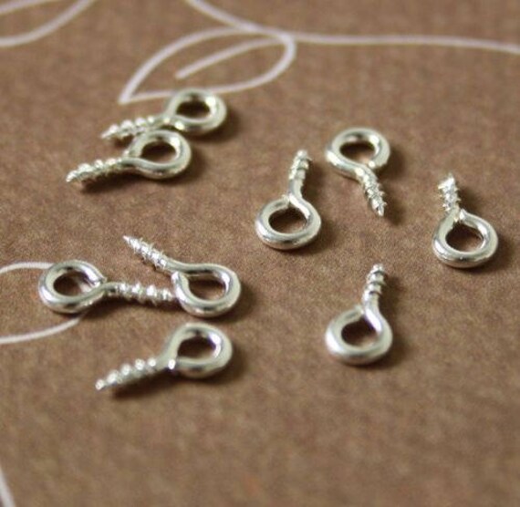 Pack of 100 Small Silver Tone Eye Screw Bail Bails Eye | Etsy