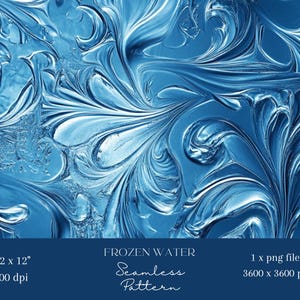 1x Frozen Watter Digital Texture Seamless Pattern Repeating Pattern for ...