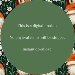 1x Cute Fox in Daisies Digital Paper Animal Fabric Seamless Pattern ...
