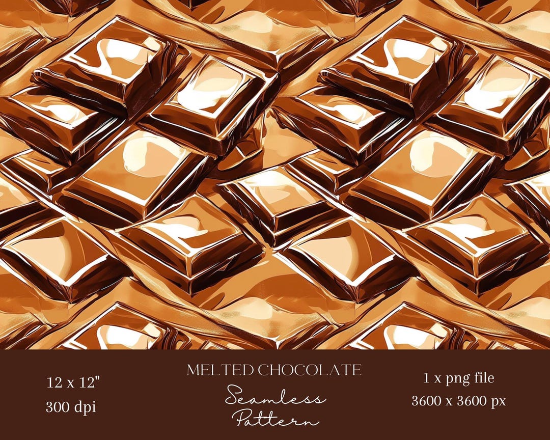 1x Melted Dark Chocolate Seamless Pattern Nautical Repeating File for ...