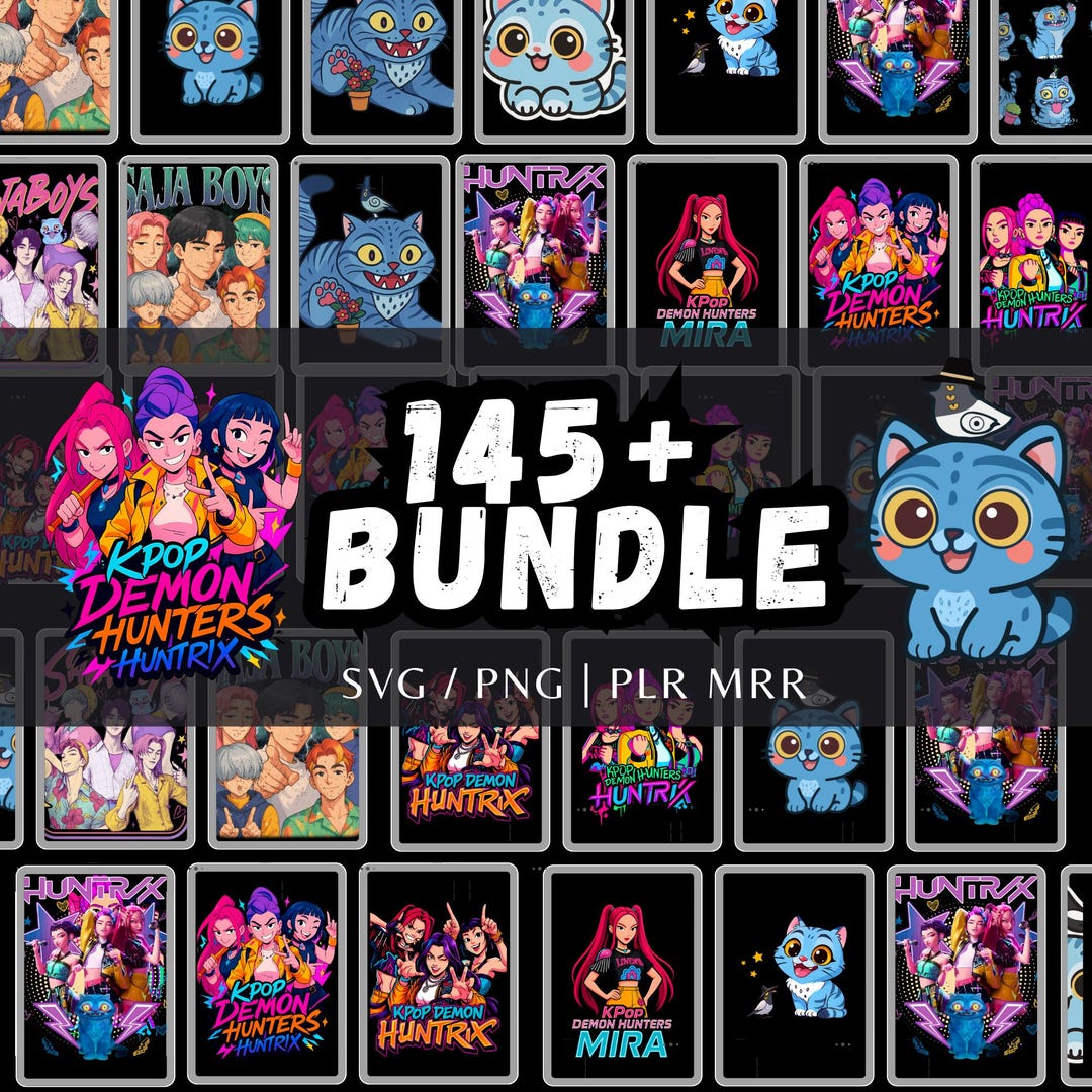 Huntrix SVG PNG Digital Download, Kpop Demon Hunters Cut Files, Instant ...
