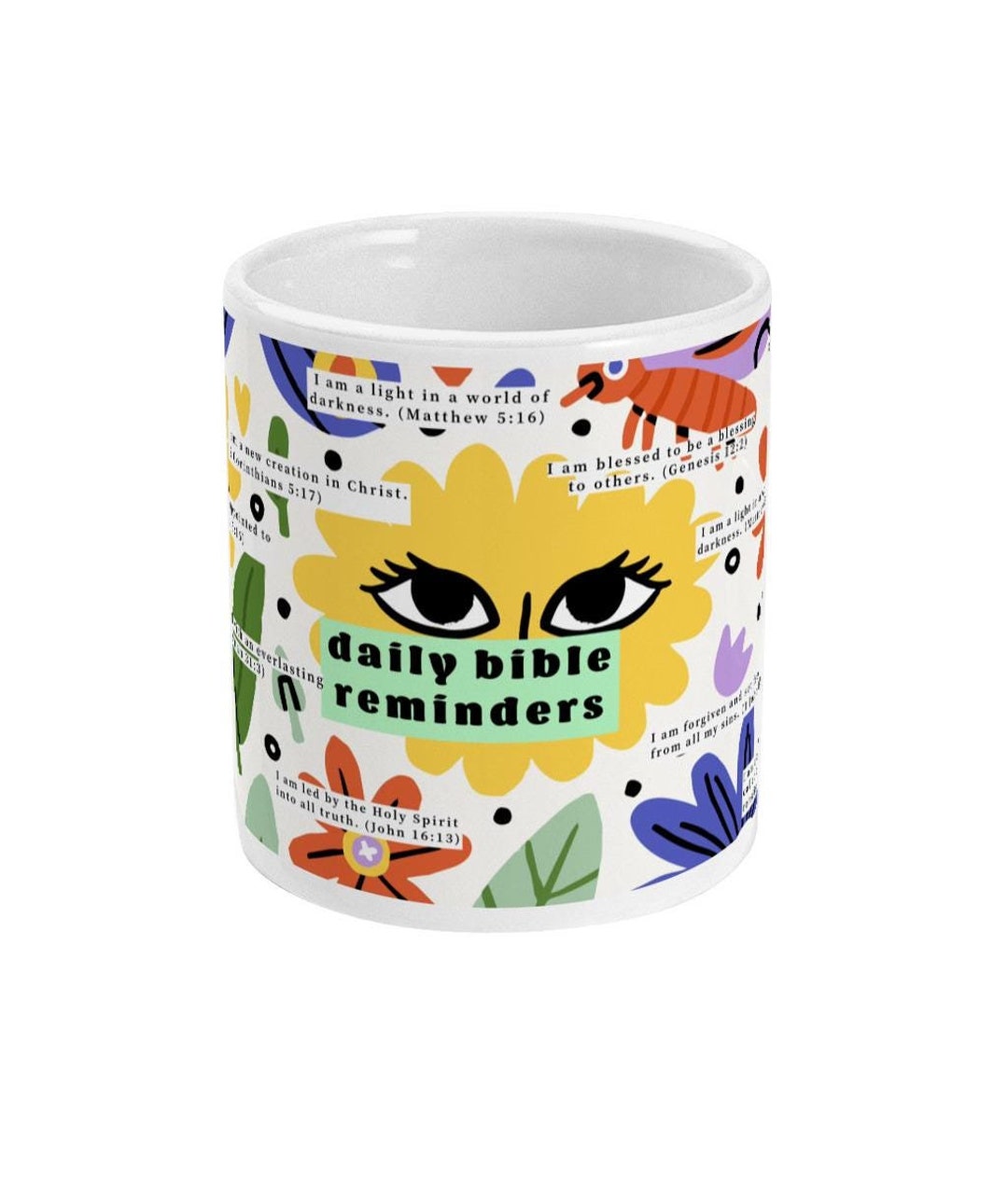 Daily Bible Reminders Mug, Bible Verse Mug, Bible Quotes, Christian Mug ...