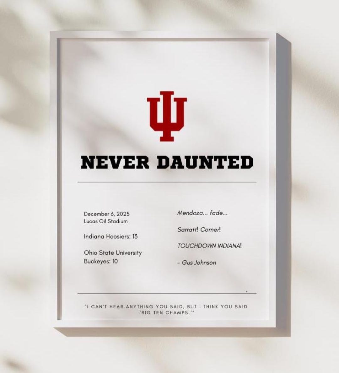 Indiana Inspired Art - Hoosier Football - Big 10 Football - College ...