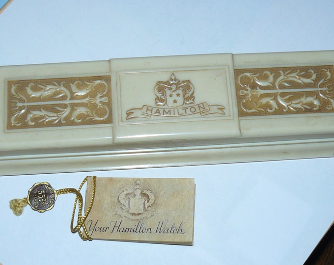 Pair Vintage HAMILTON WATCH Cases Boxes Original 1938 Hang and Price ...