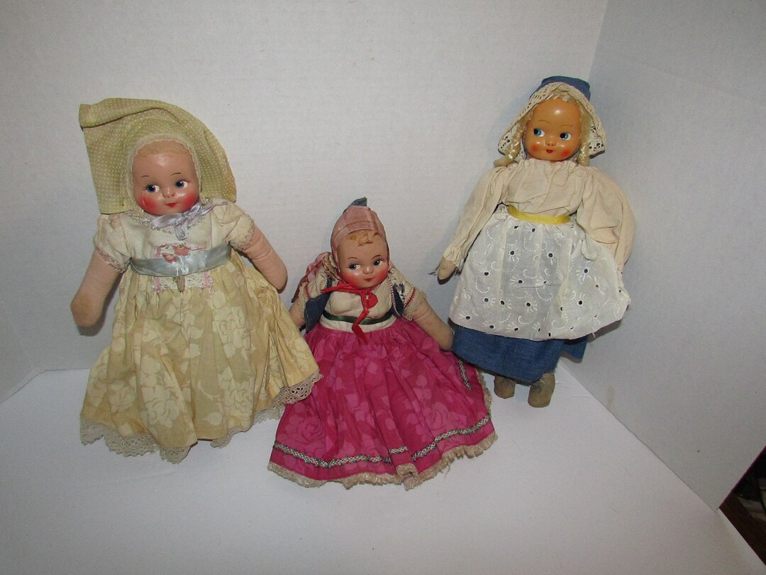 Group 3 VINTAGE Cloth DOLLS 1940s Georgene - Etsy