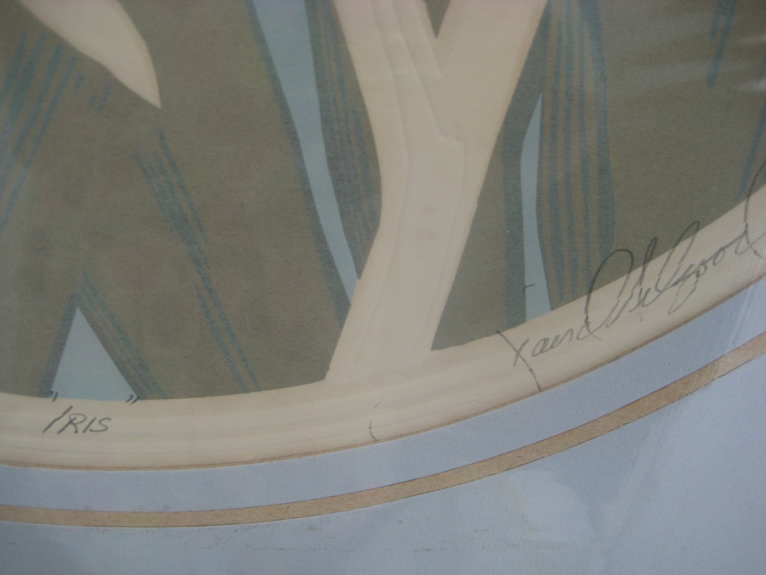 Art Embossed Serigraph Picture DAVID ALLGOOD Coa 1983 Beautiful Iris ...