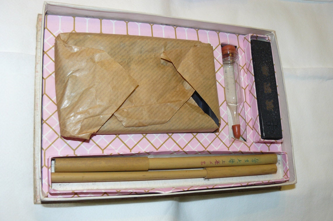 Vintage Chinese WRITING SET Mint in Original Box Stationery Case - Etsy