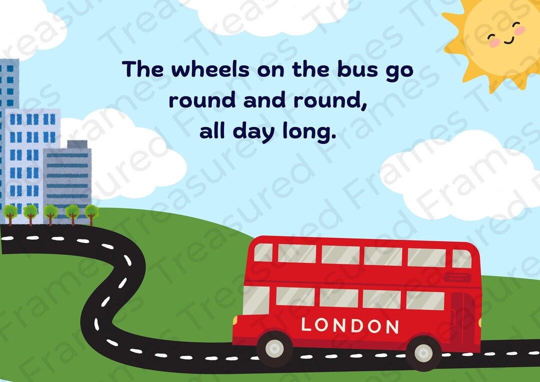 Nursery Wall Art the Wheels on the Bus Unframed Print - Etsy