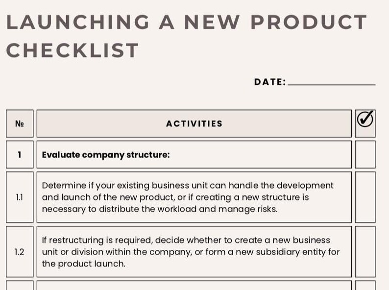 Business Checklist for Launching a New Product - Etsy