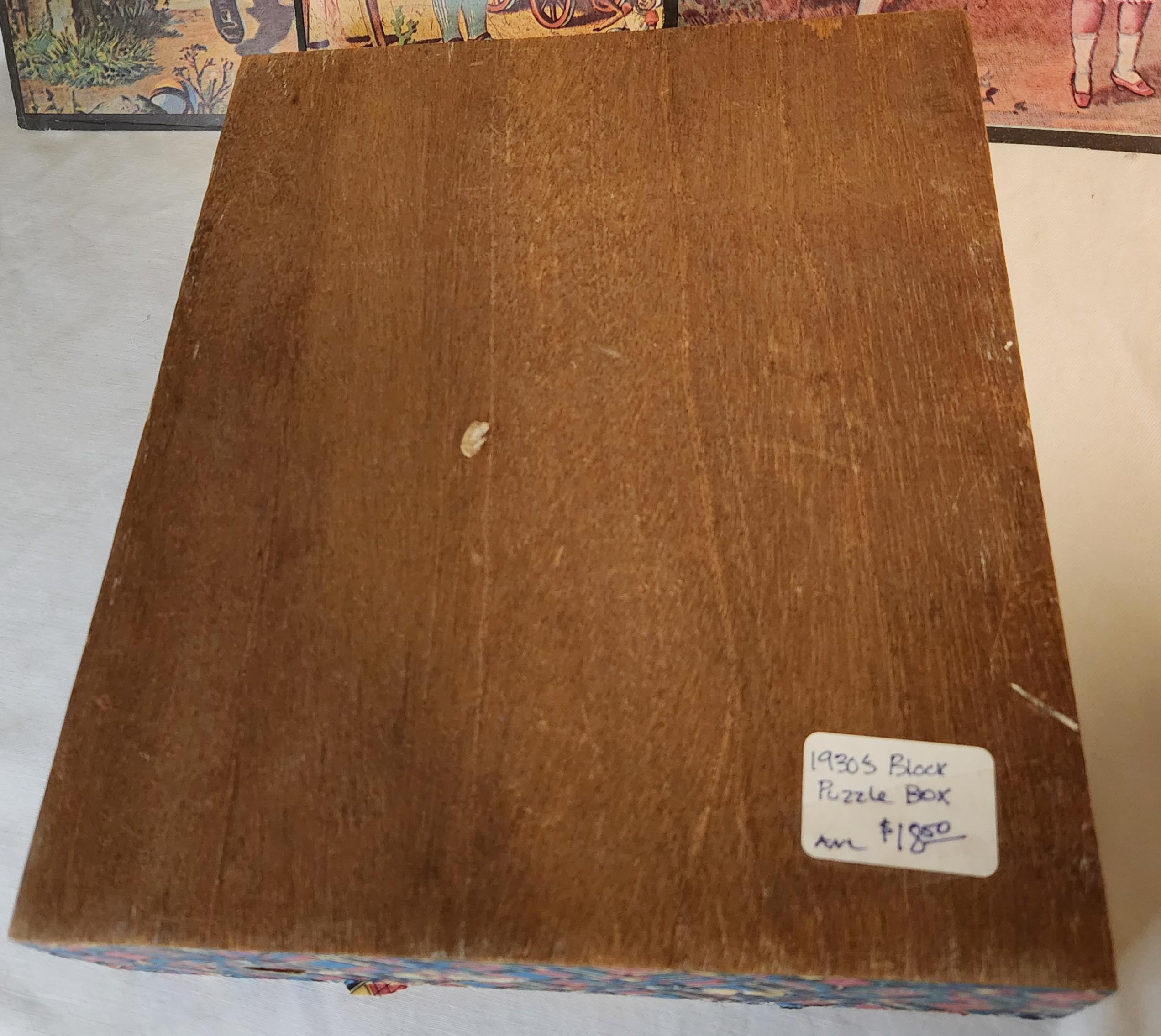 Antique Paper and Wooden Block Puzzle Box 6 Sided - Etsy