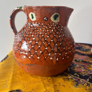 Vintage Mexican Clay Pitchers | Hand-painted Pottery Decor ...