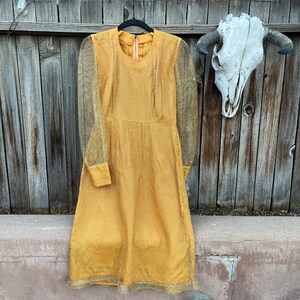 60s Vintage Gold Mesh Party Dress Mod Fishnet Cocktail Dress M/L - Etsy