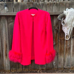 Vintage 60s Hot Pink Marabou Feather Jacket - Dressing Gown Robe by ...